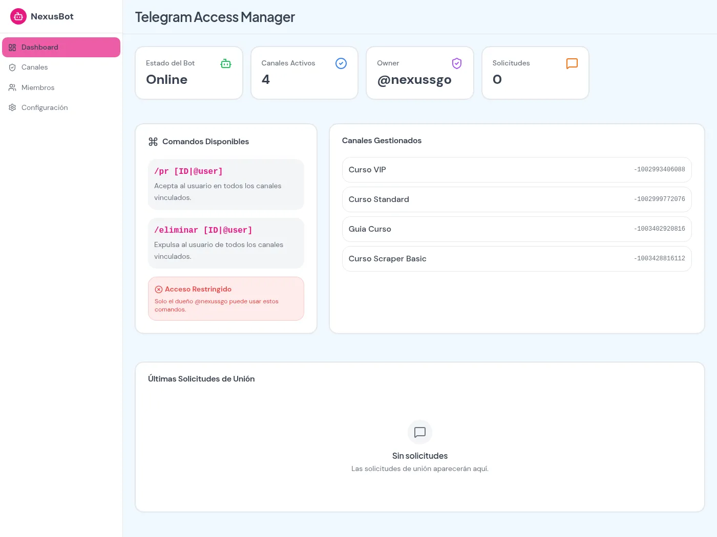 Telegram Channel Access Bot