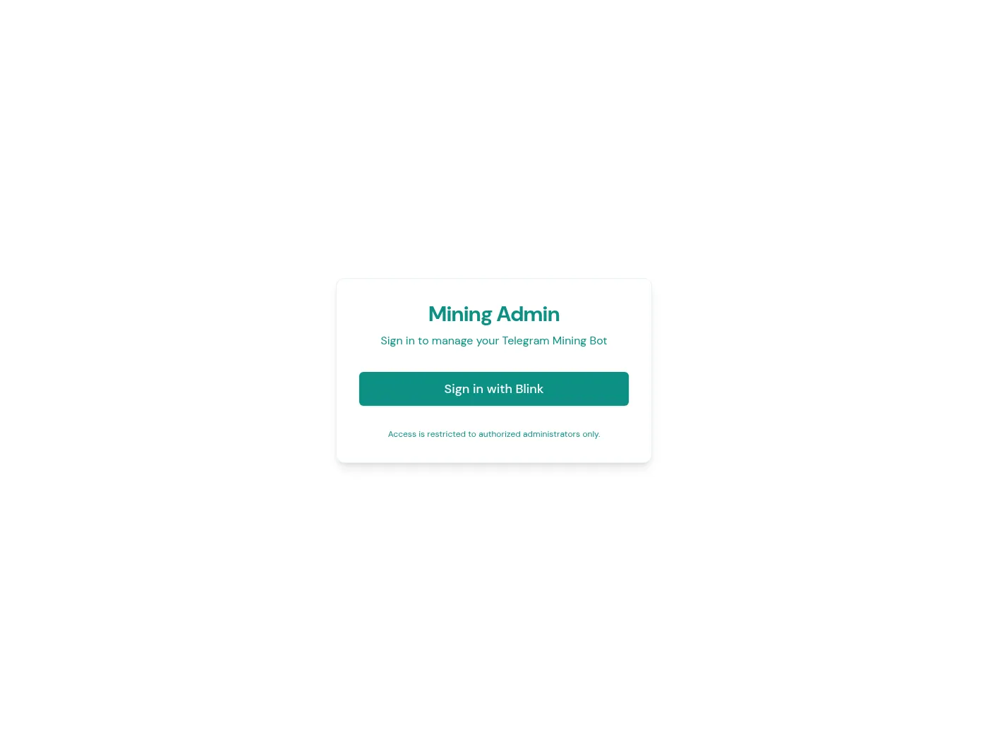 Telegram Mining Admin Panel