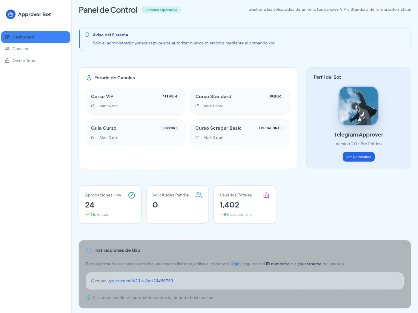 Telegram Member Approver