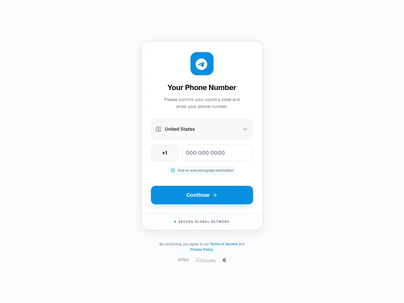 Telegram Auth Landing