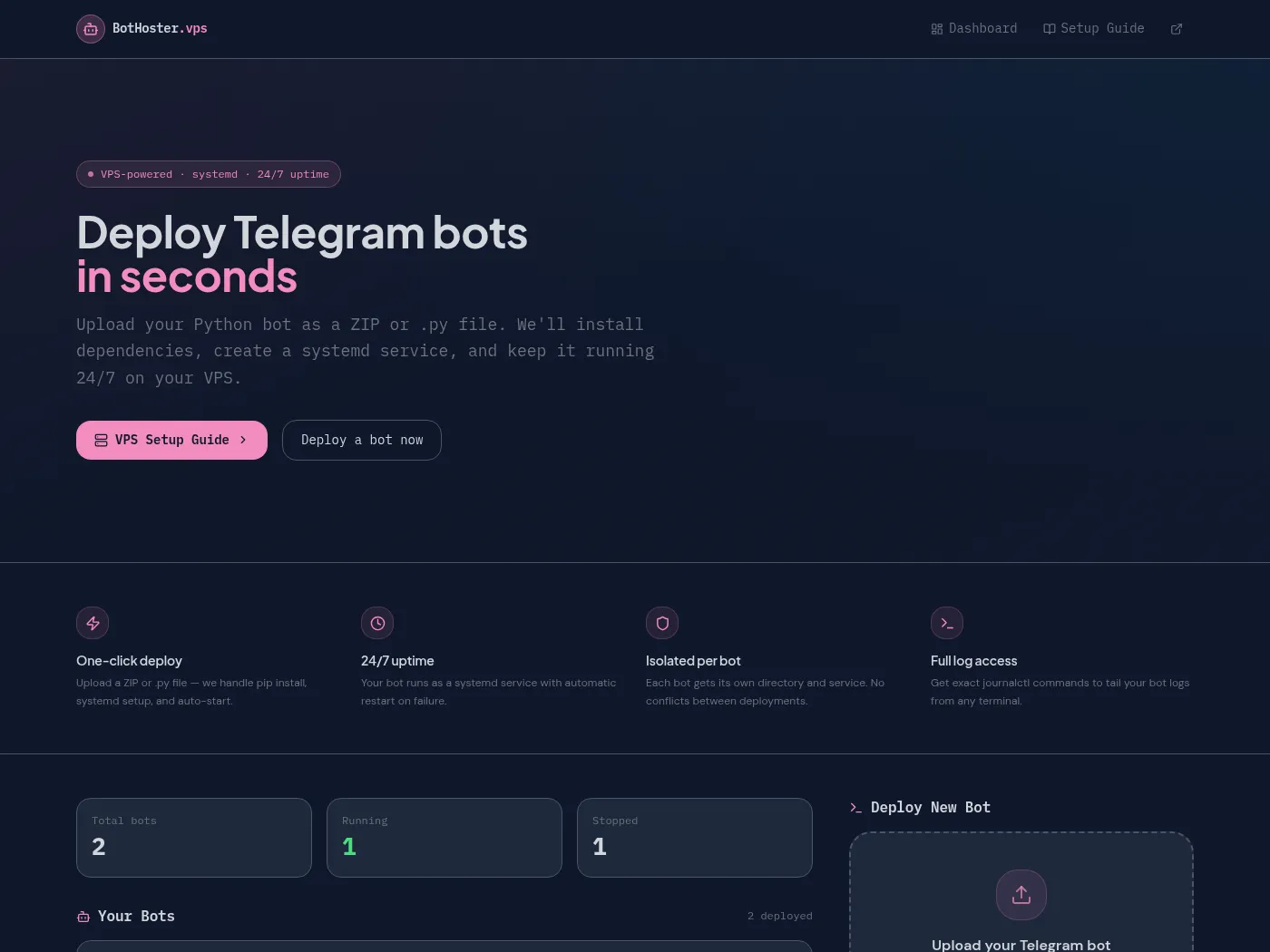 Telegram Bot Hoster