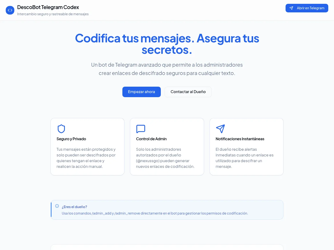 DescoBot Telegram Codex