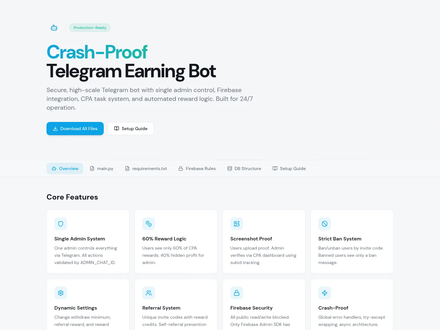 Crash-Proof Telegram Earning Bot