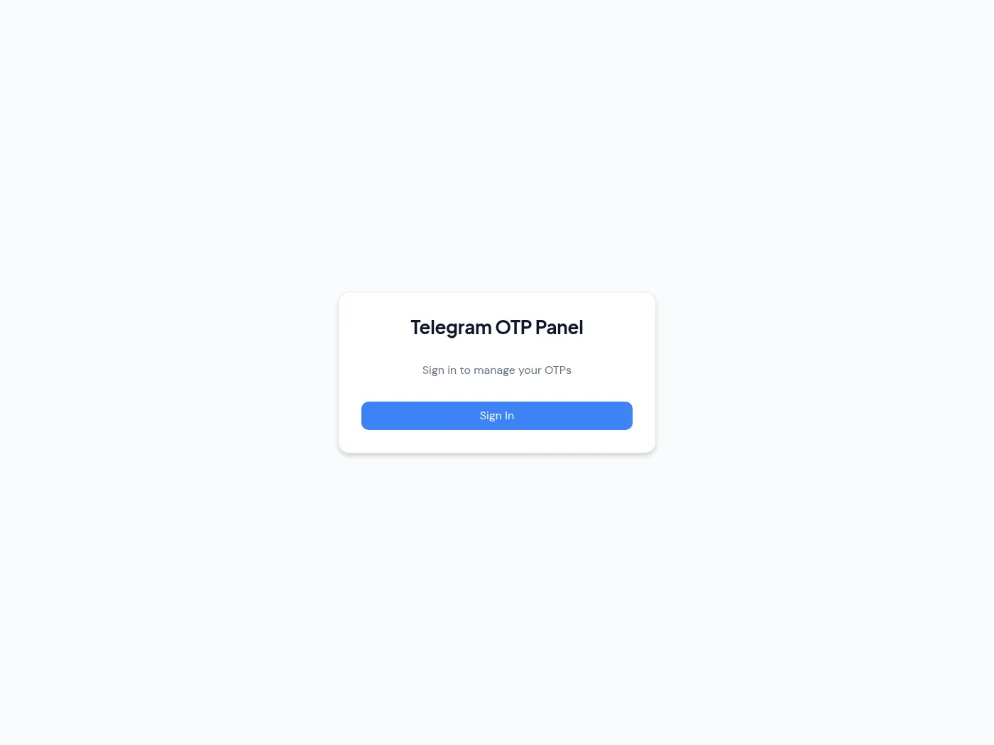 Telegram OTP Panel