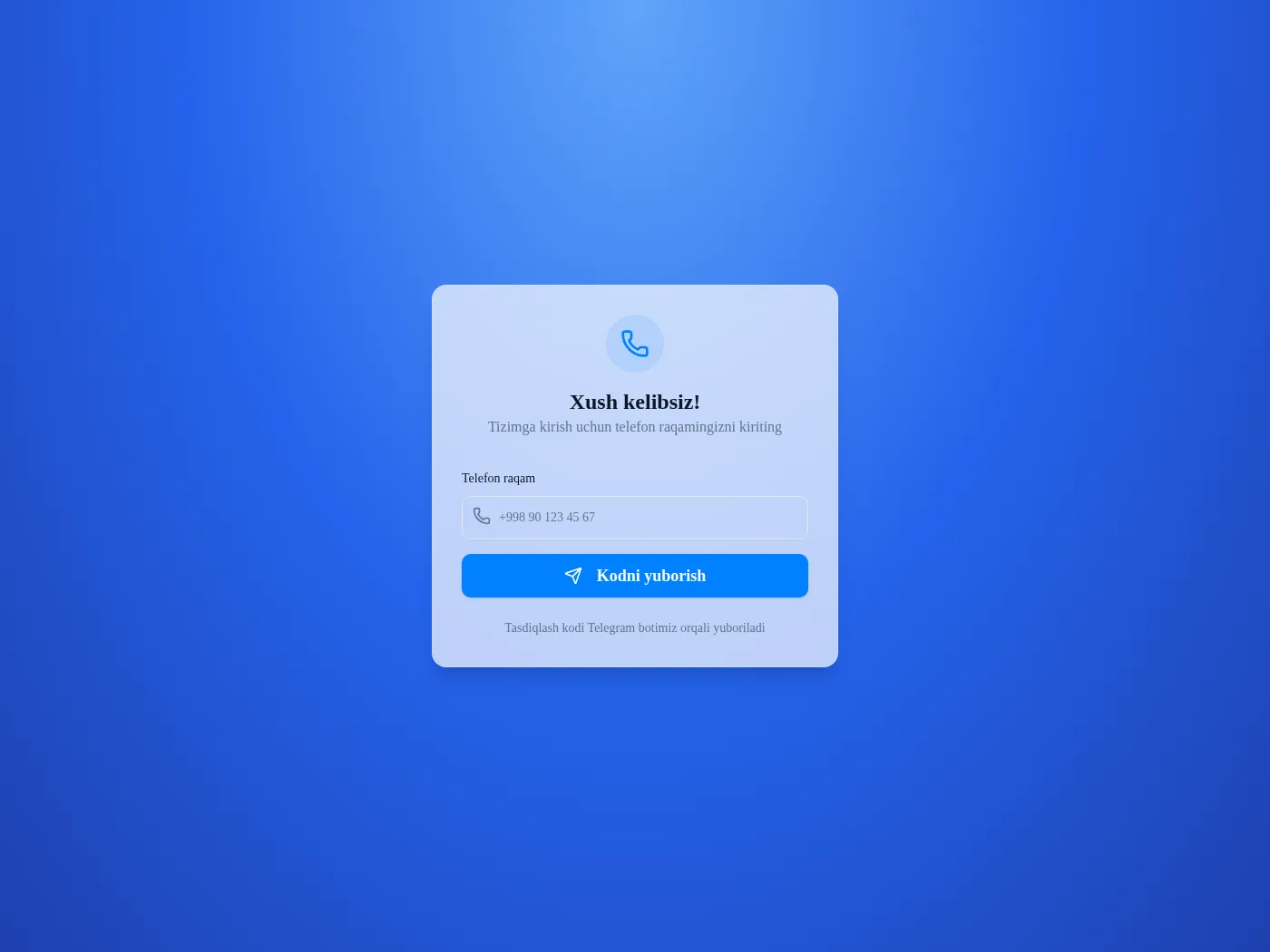 Telegram SMS Login