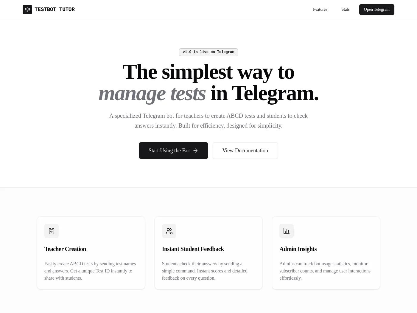 TestBot Tutor