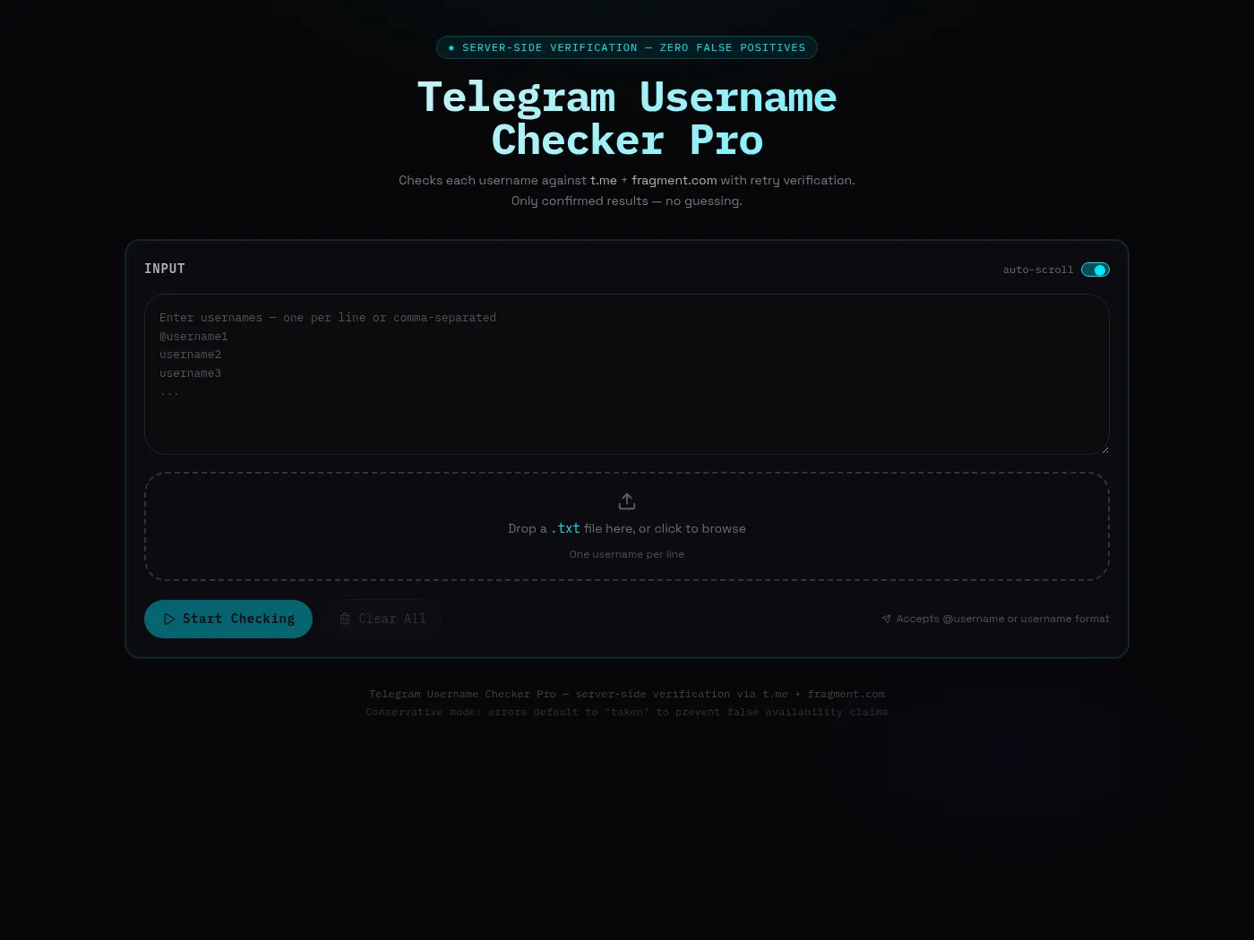 Telegram Username Checker Pro