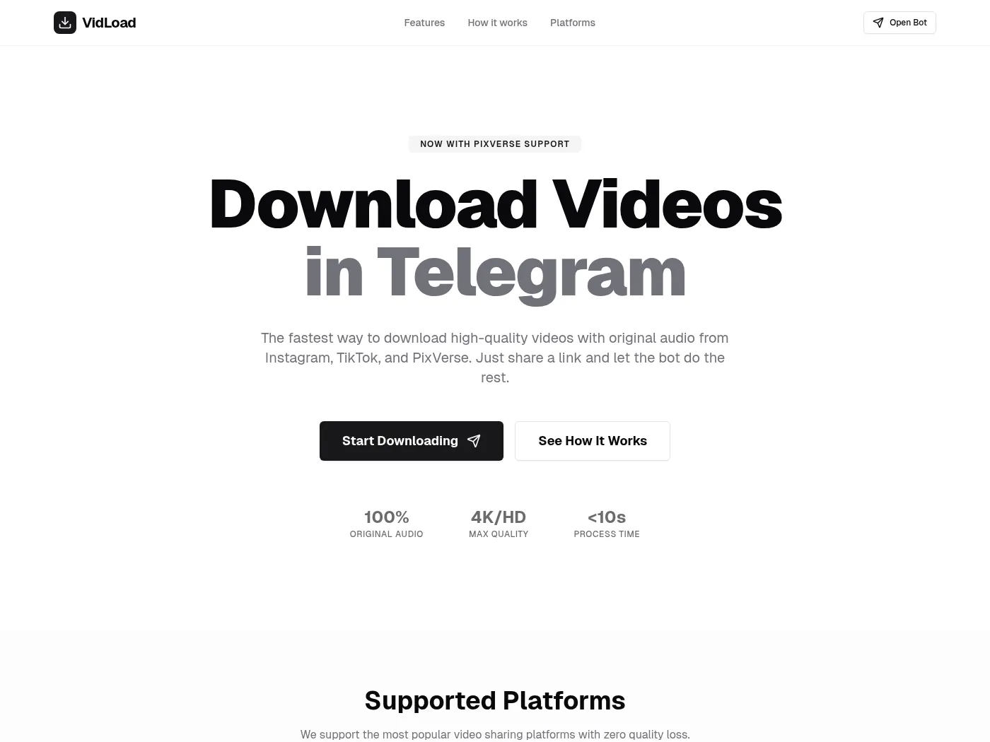 VidLoad Telegram Bot