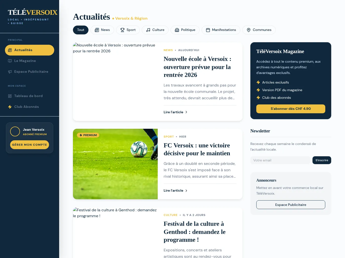 TéléVersoix Media Hub