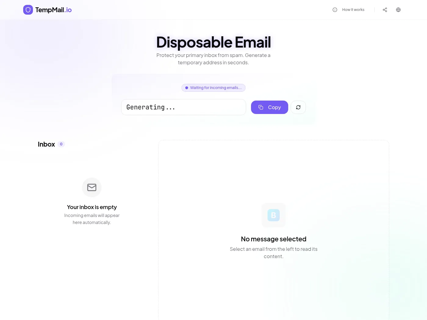 TempMail Modern Web