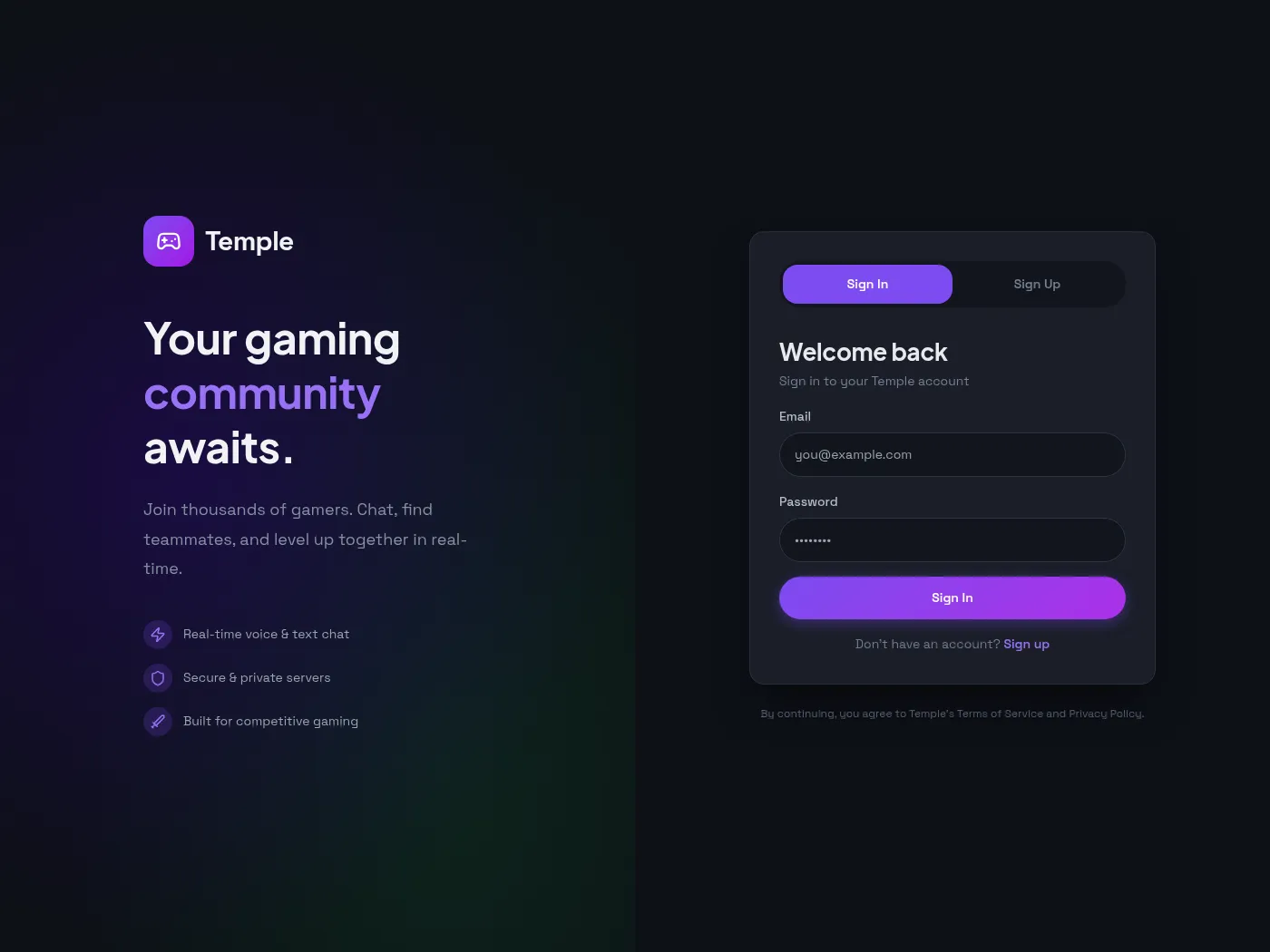 Temple Gaming Chat