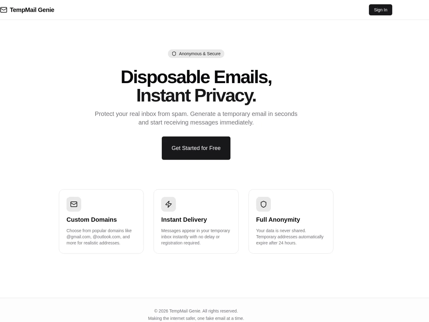 TempMail Genie