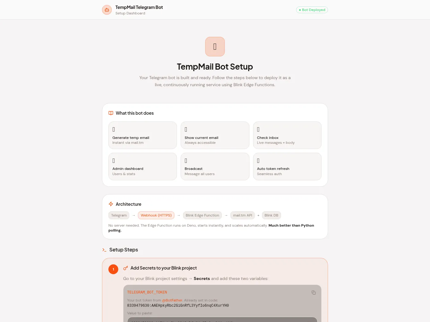 TempMail Telegram Bot