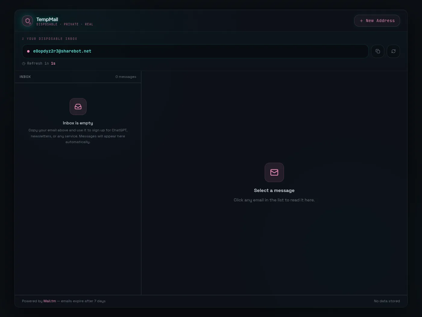 TempMail Web Portal