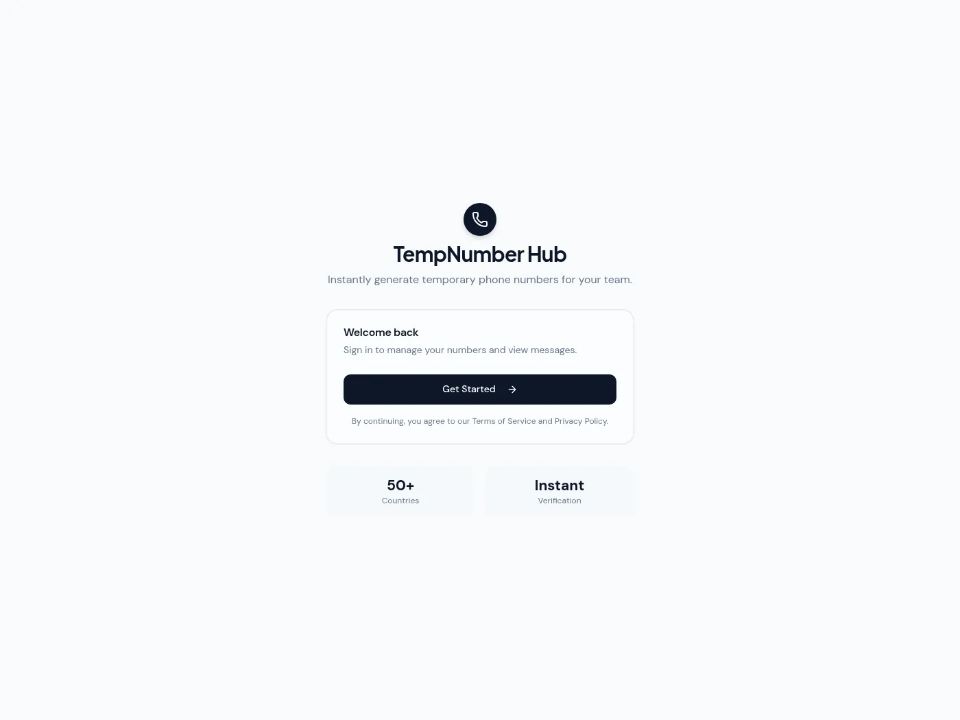 TempNumber Hub