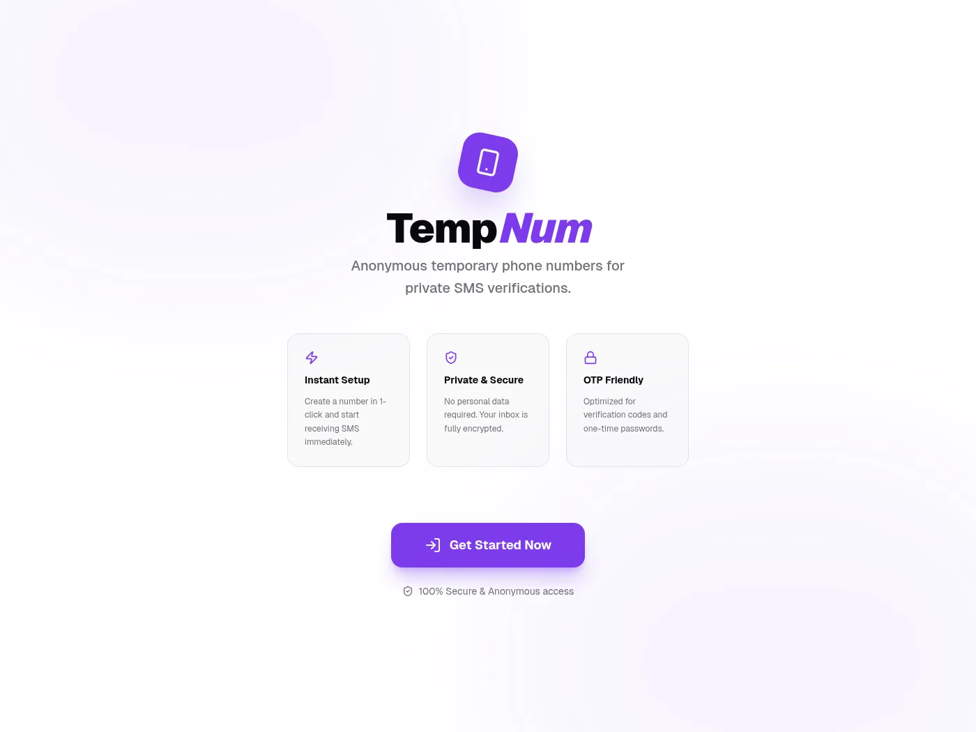TempNum Inbox