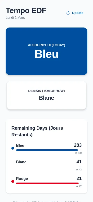 Tempo EDF Android App