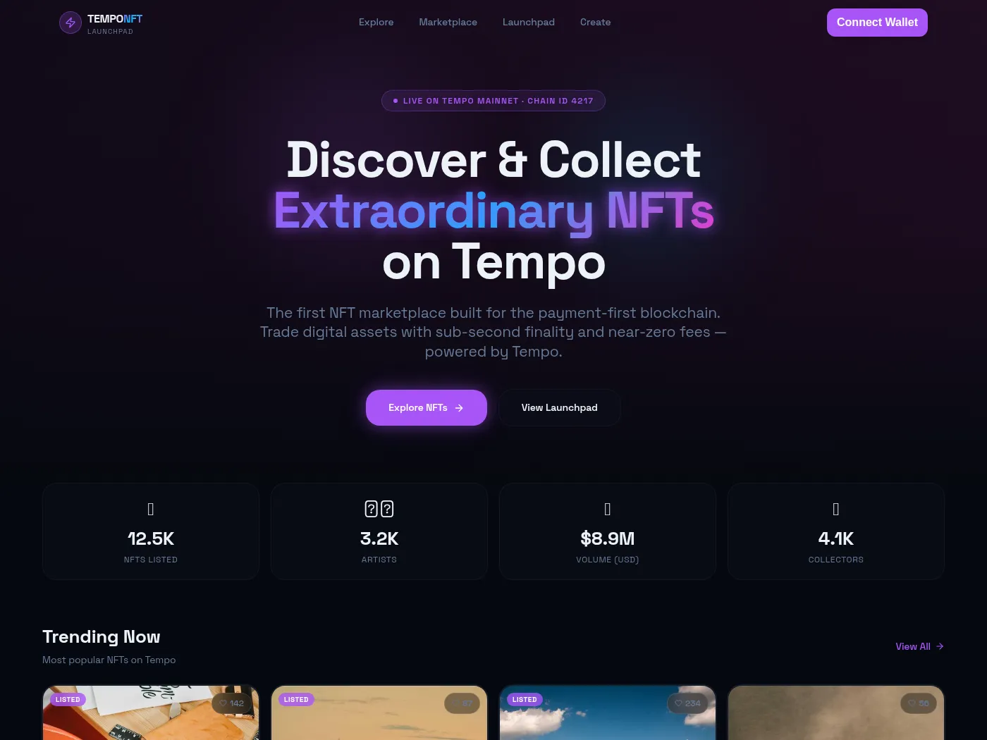 Tempo NFT Launchpad