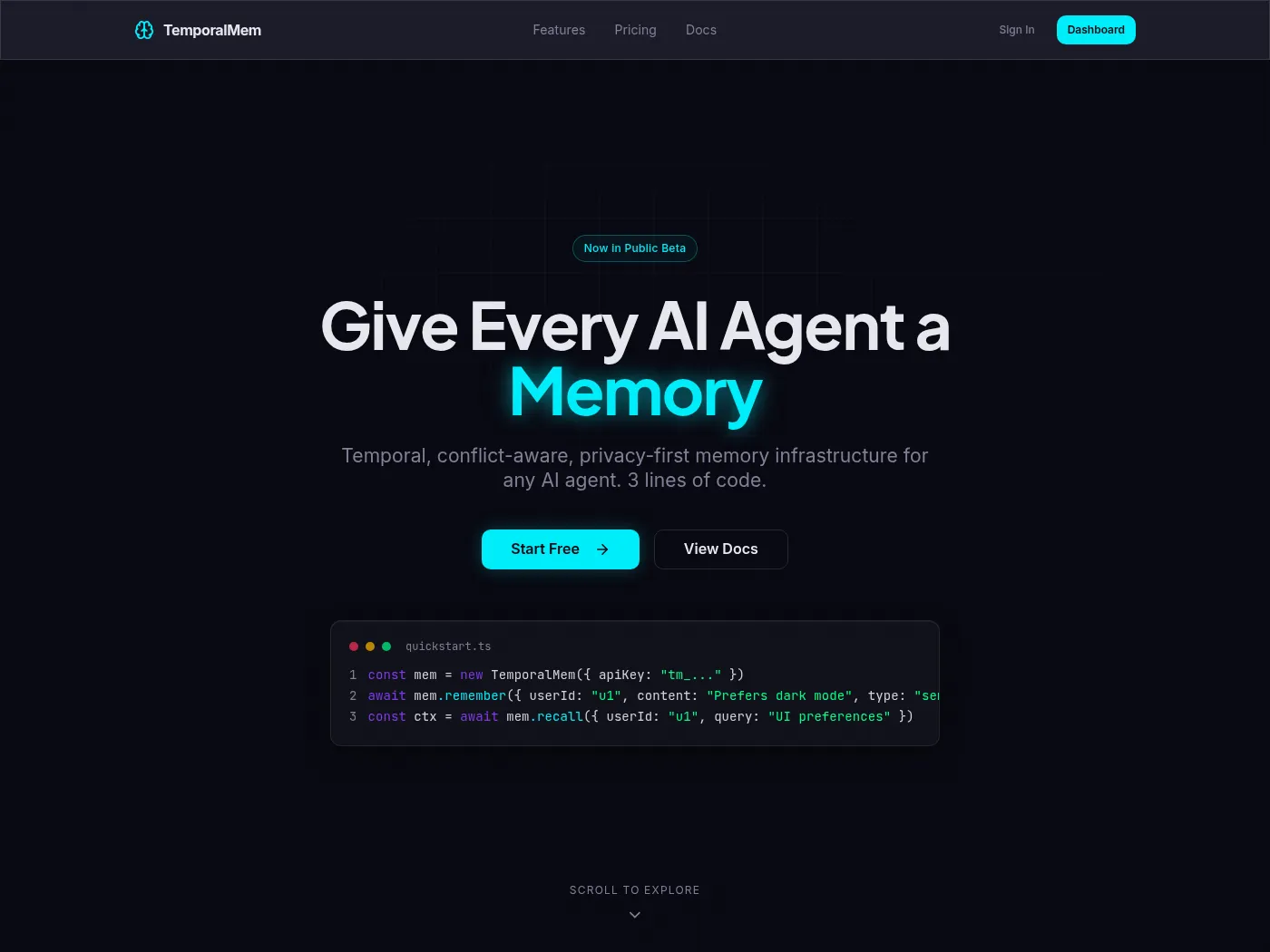 TemporalMem AI Memory Cloud
