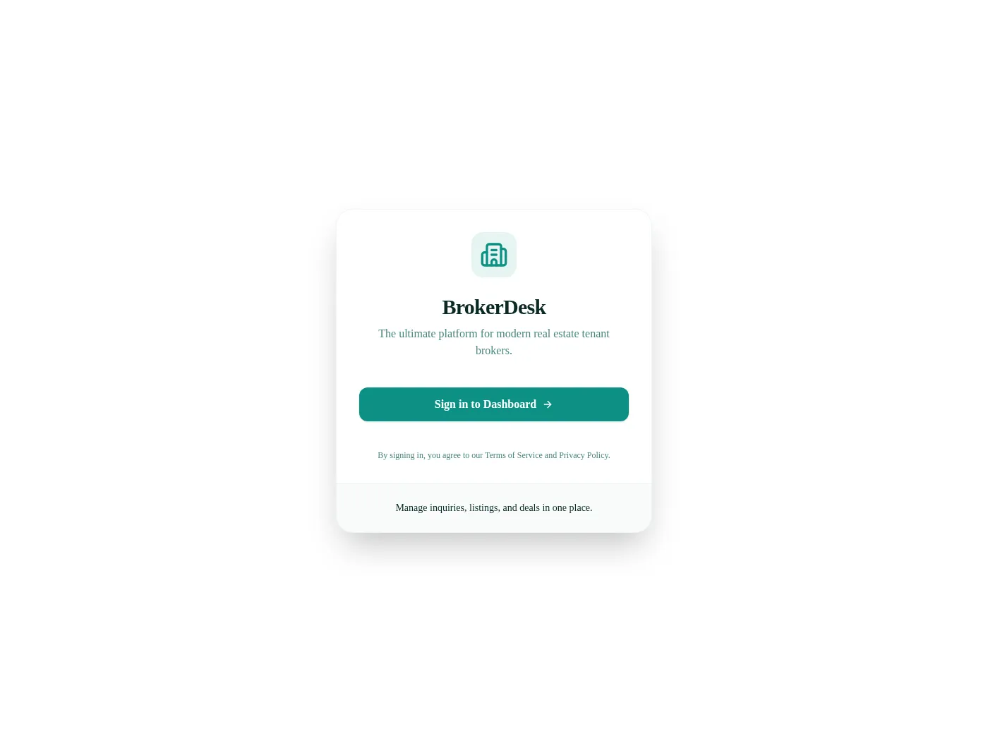 Tenant Broker Desk