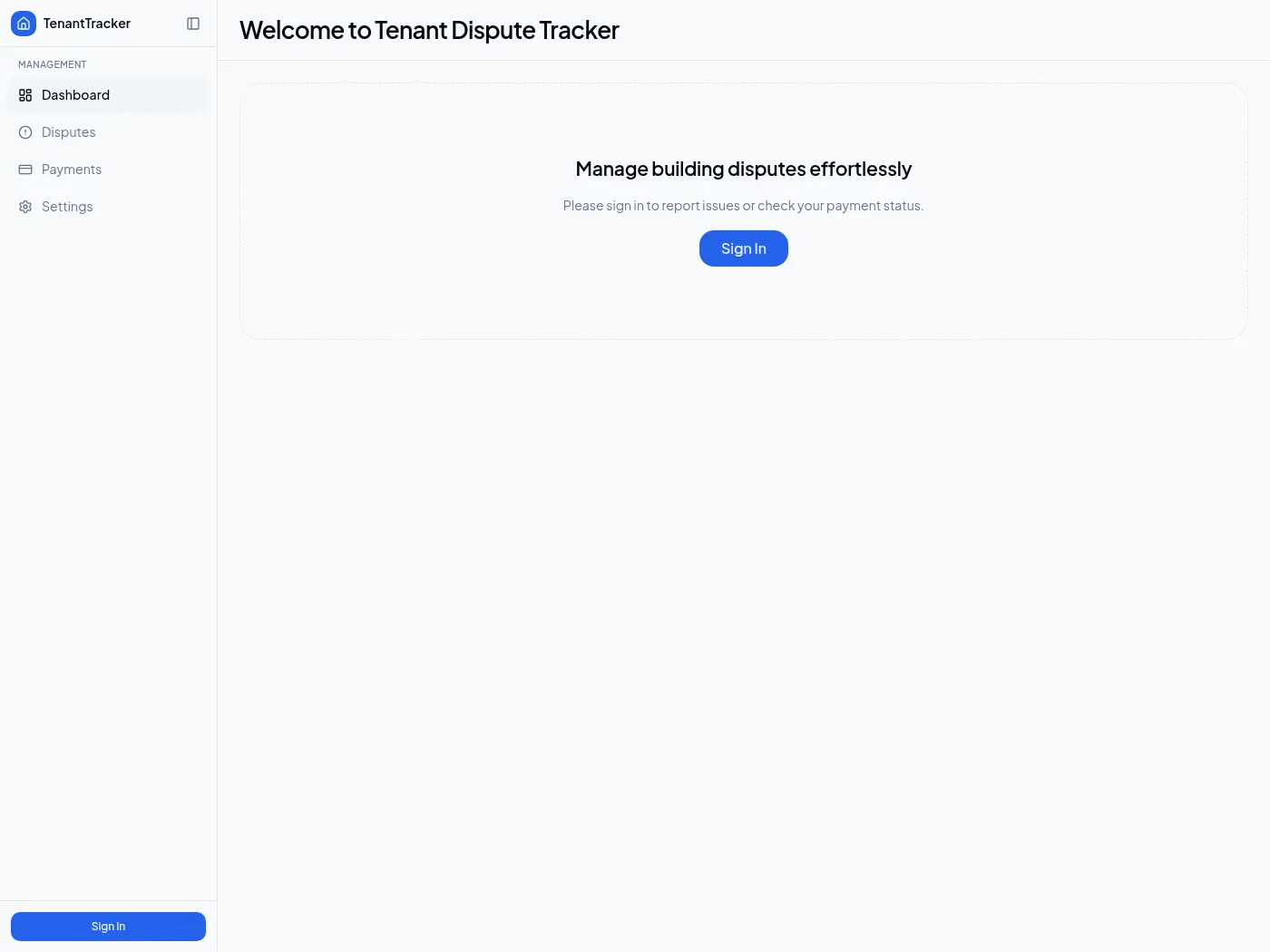 Tenant Dispute Tracker