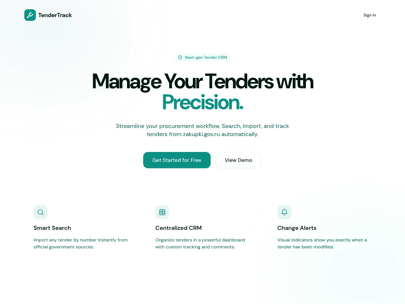TenderTrack CRM