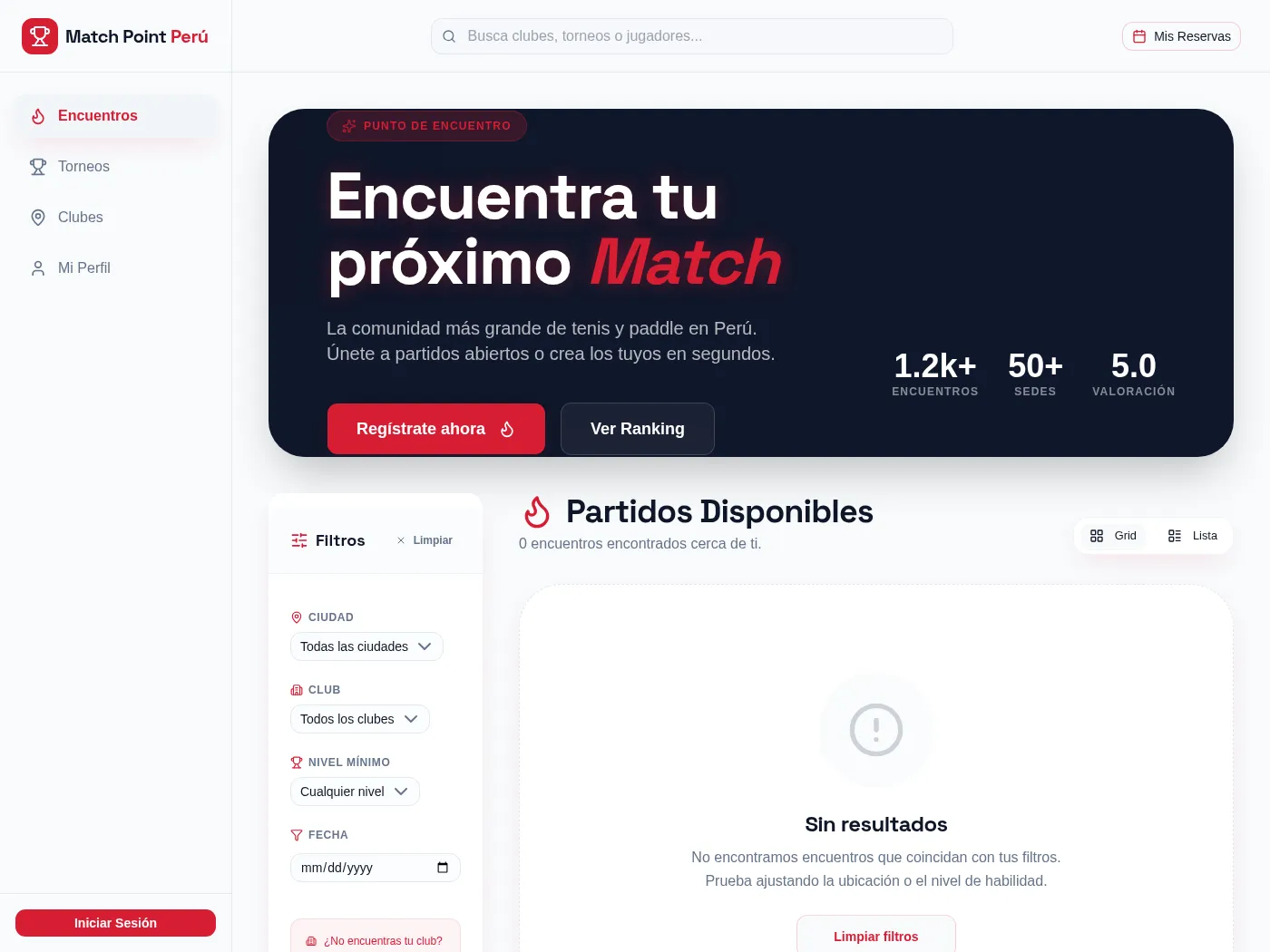 Tenis Matchmaking Hub