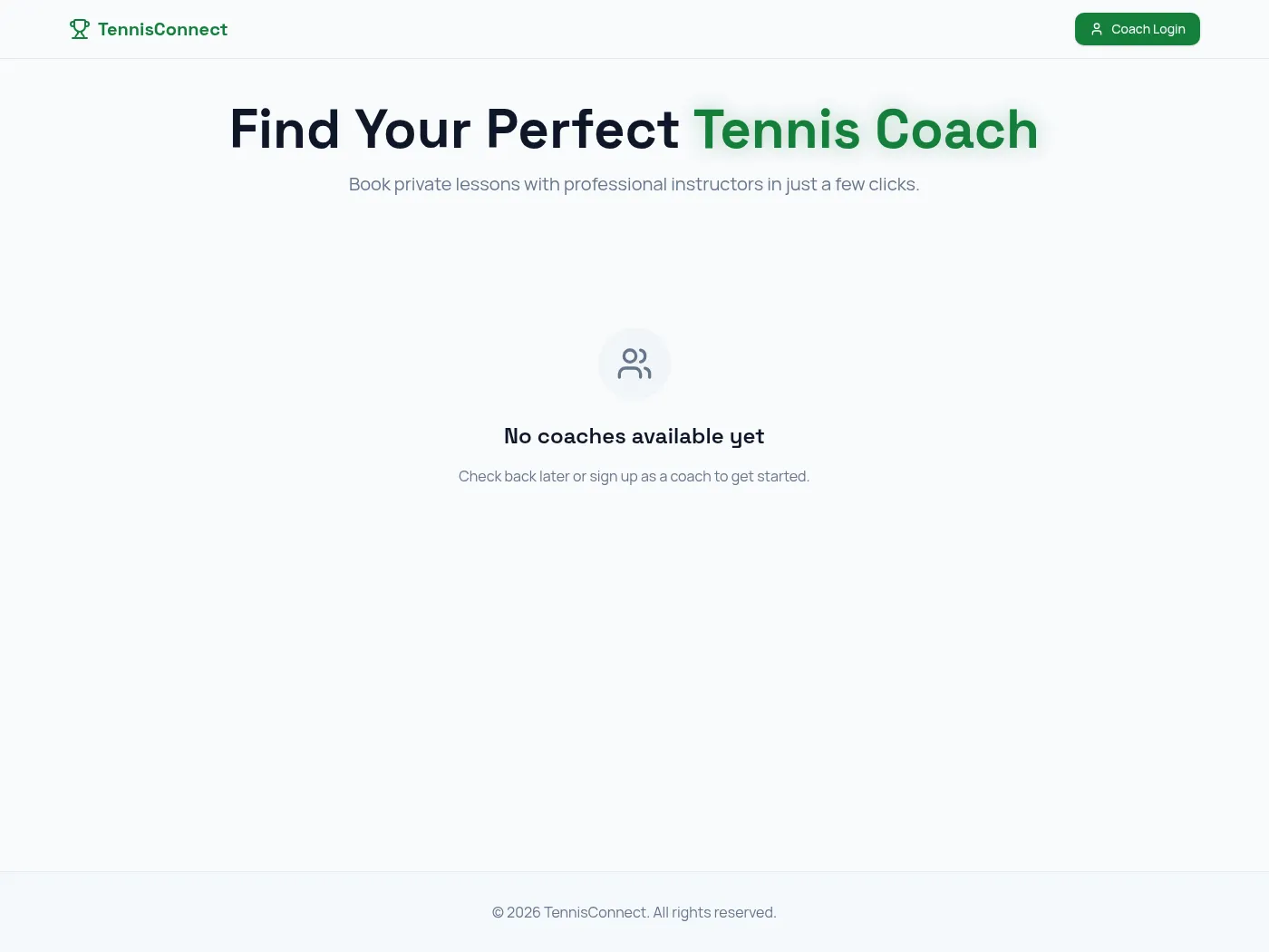 Tennis Coach Booking