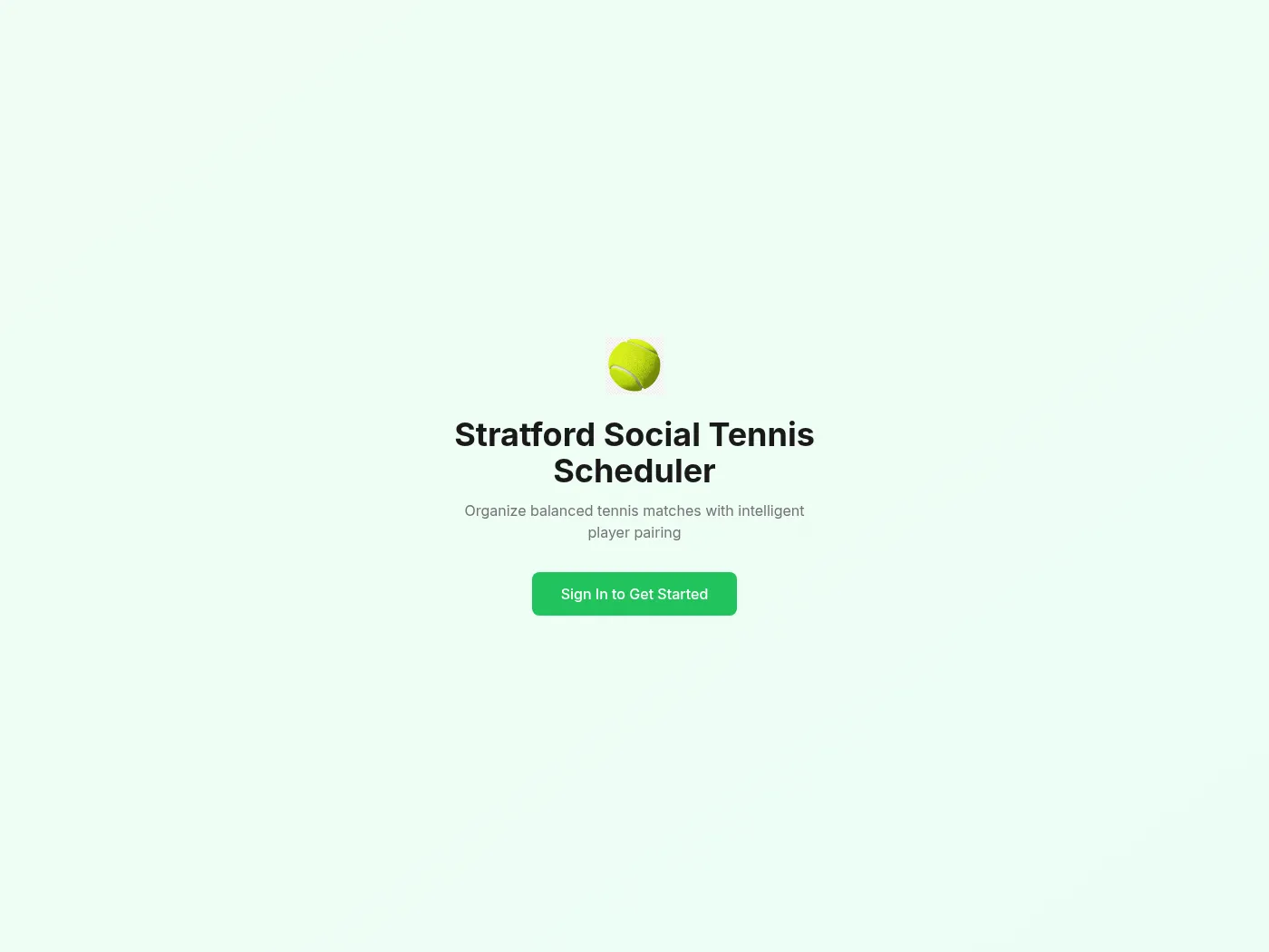 Stratford Social Tennis Scheduler