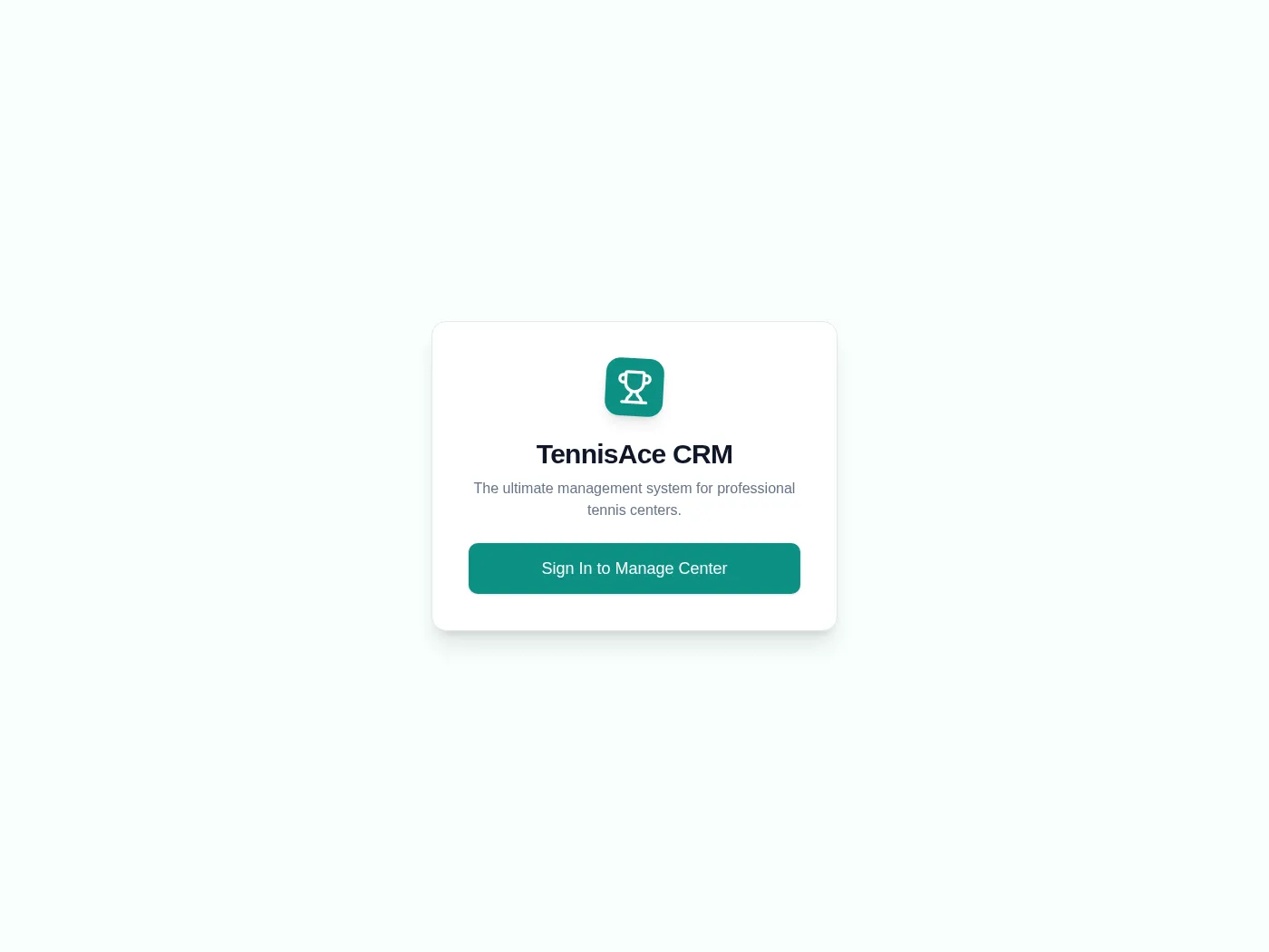 Tennis Center CRM
