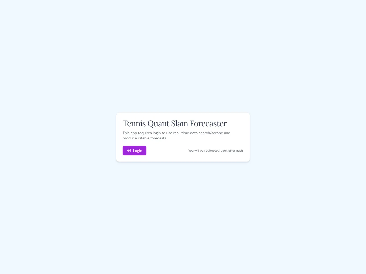 Tennis Quant Slam Forecaster