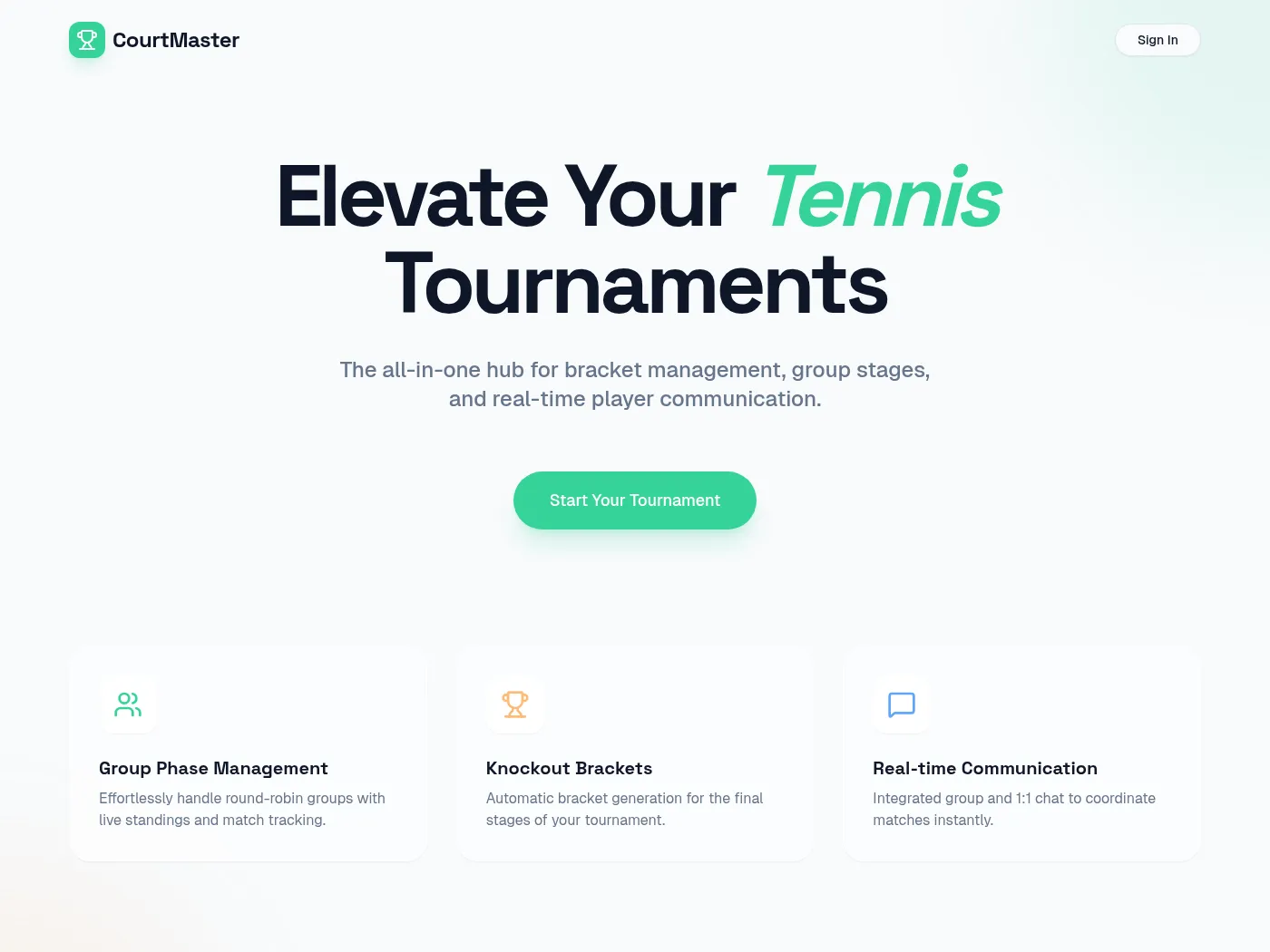 Tennis Tournament Hub