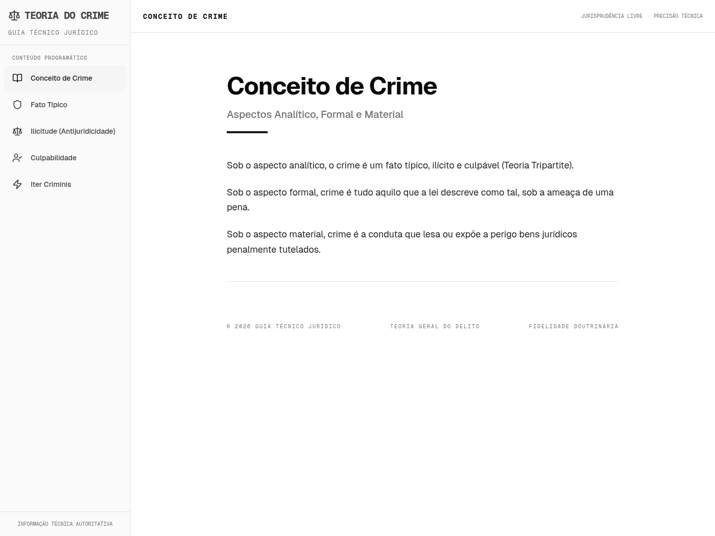 Teoria do Crime Guide