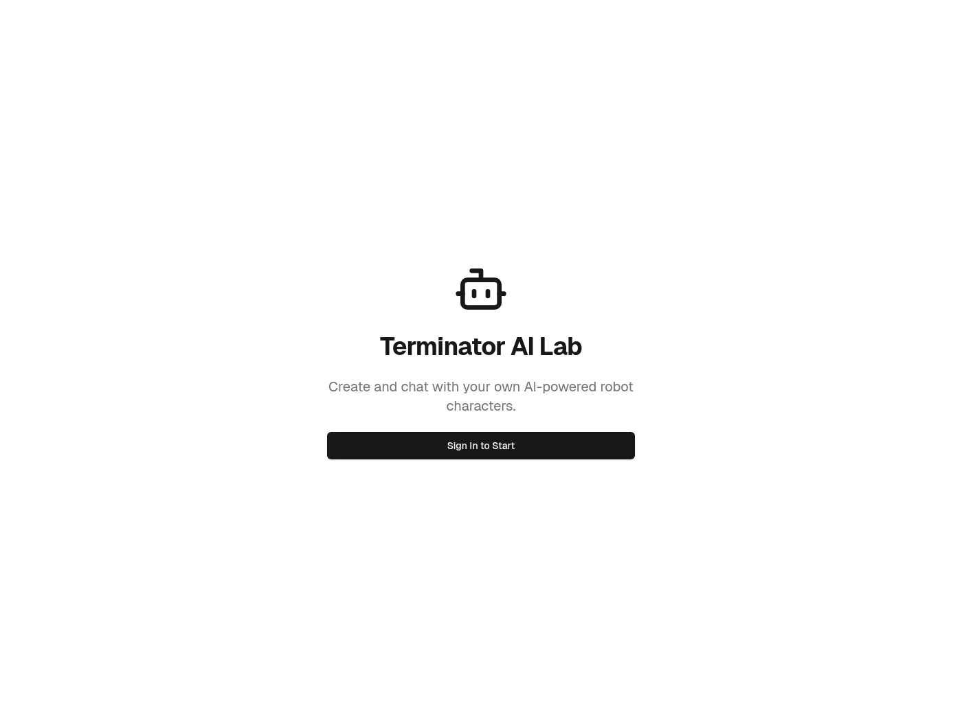 Terminator AI Character Lab | Built with Blink