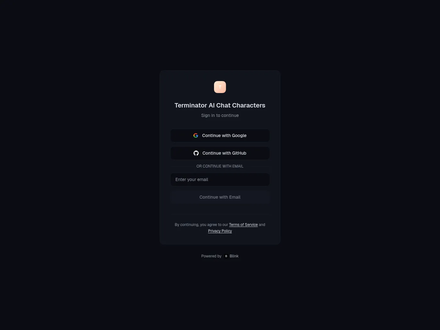Terminator AI Chat Characters