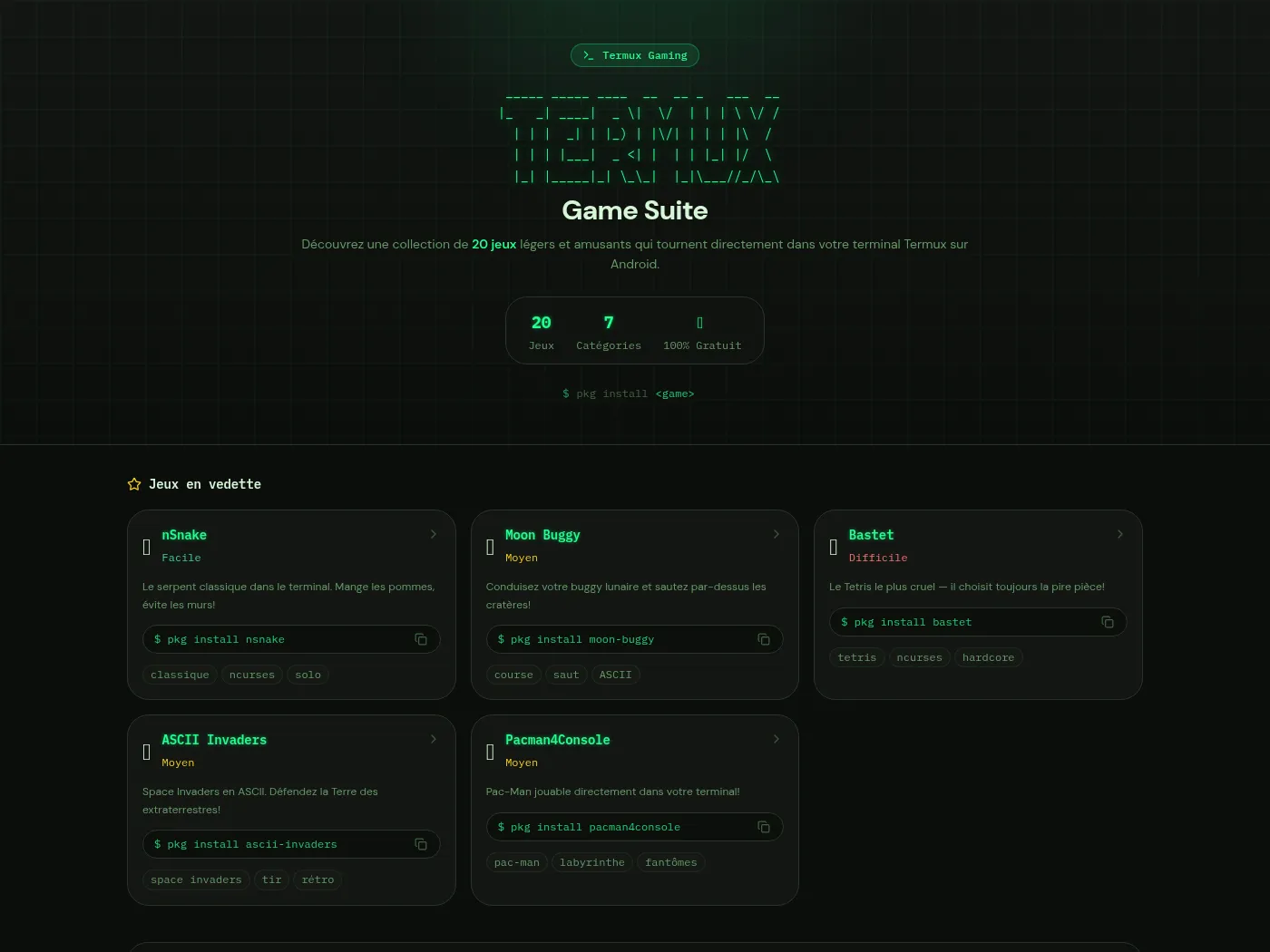 Termux Game Suite