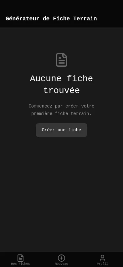 Terrain Fiche Generator