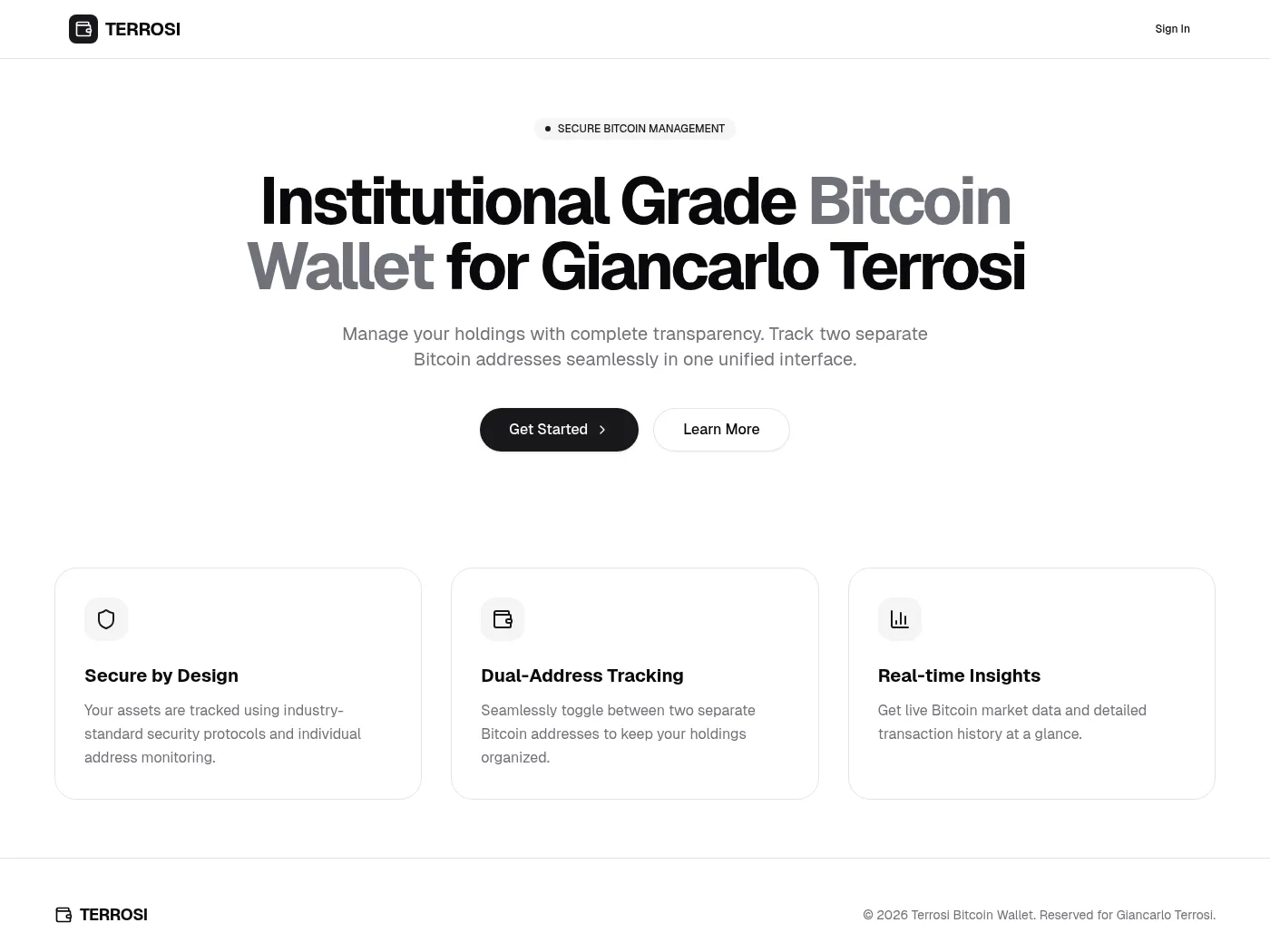 Terrosi Bitcoin Wallet