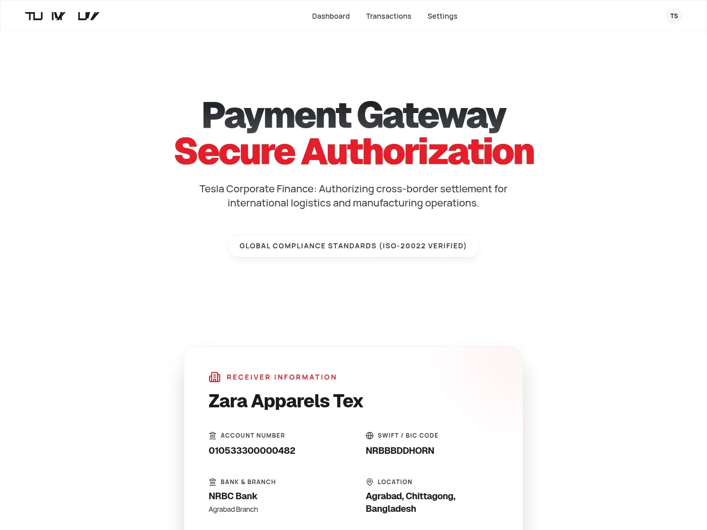 Tesla Payment Showcase
