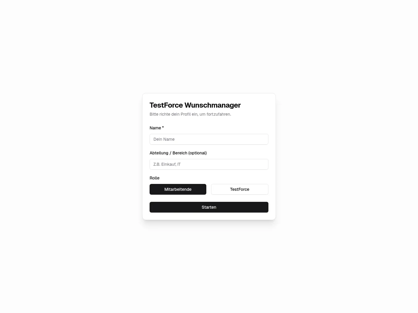 TestForce Wunschmanager