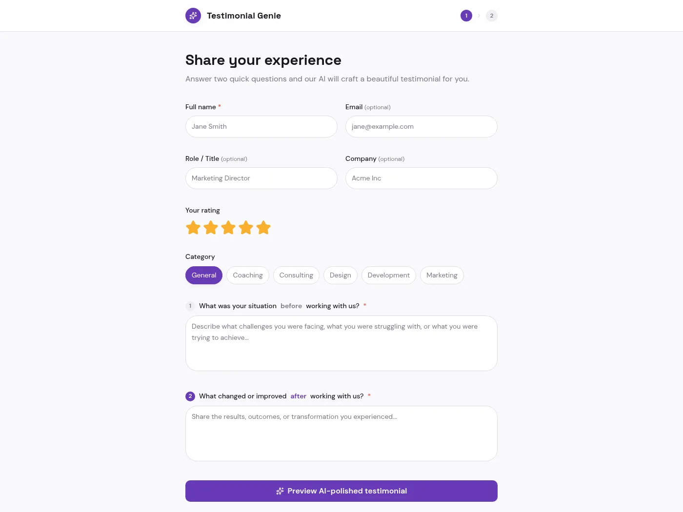 Testimonial Genie