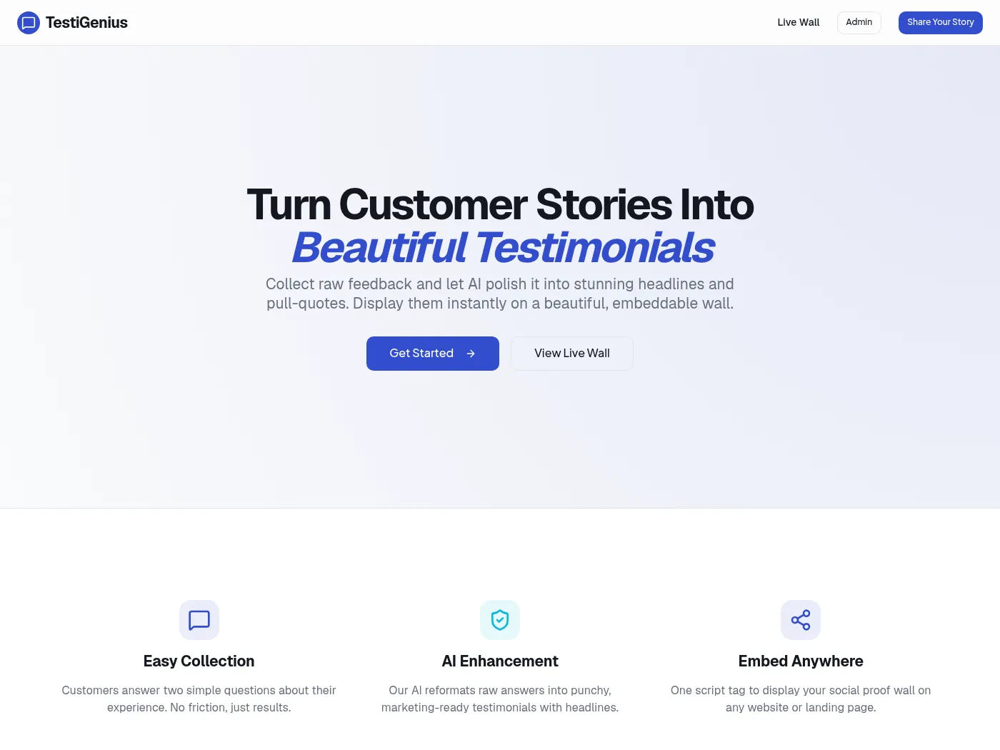TestiGenius Wall