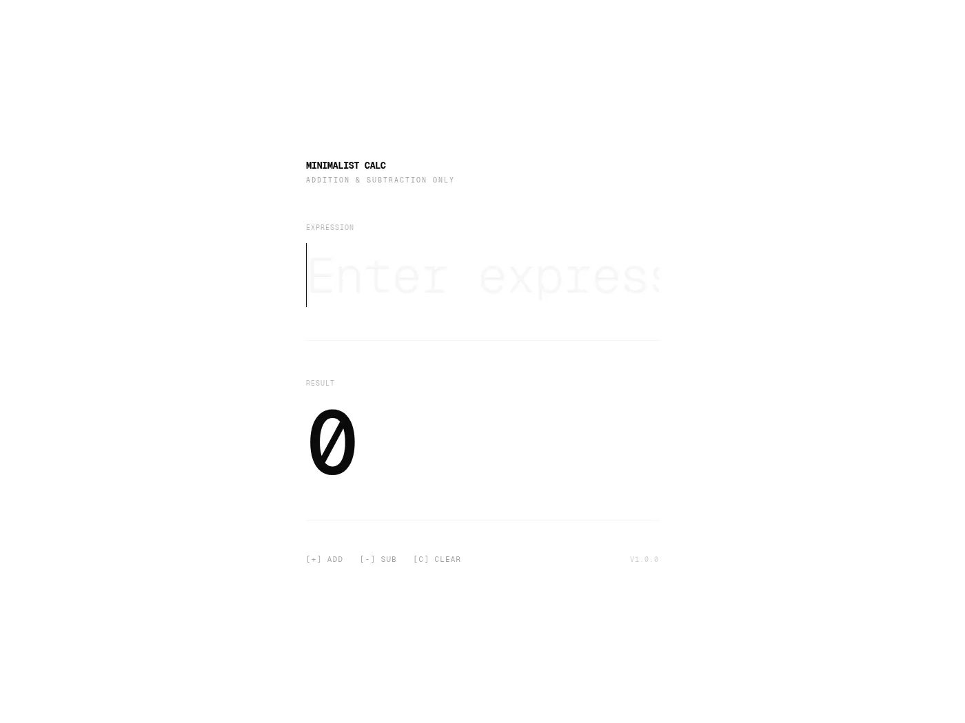 Minimalist Calc