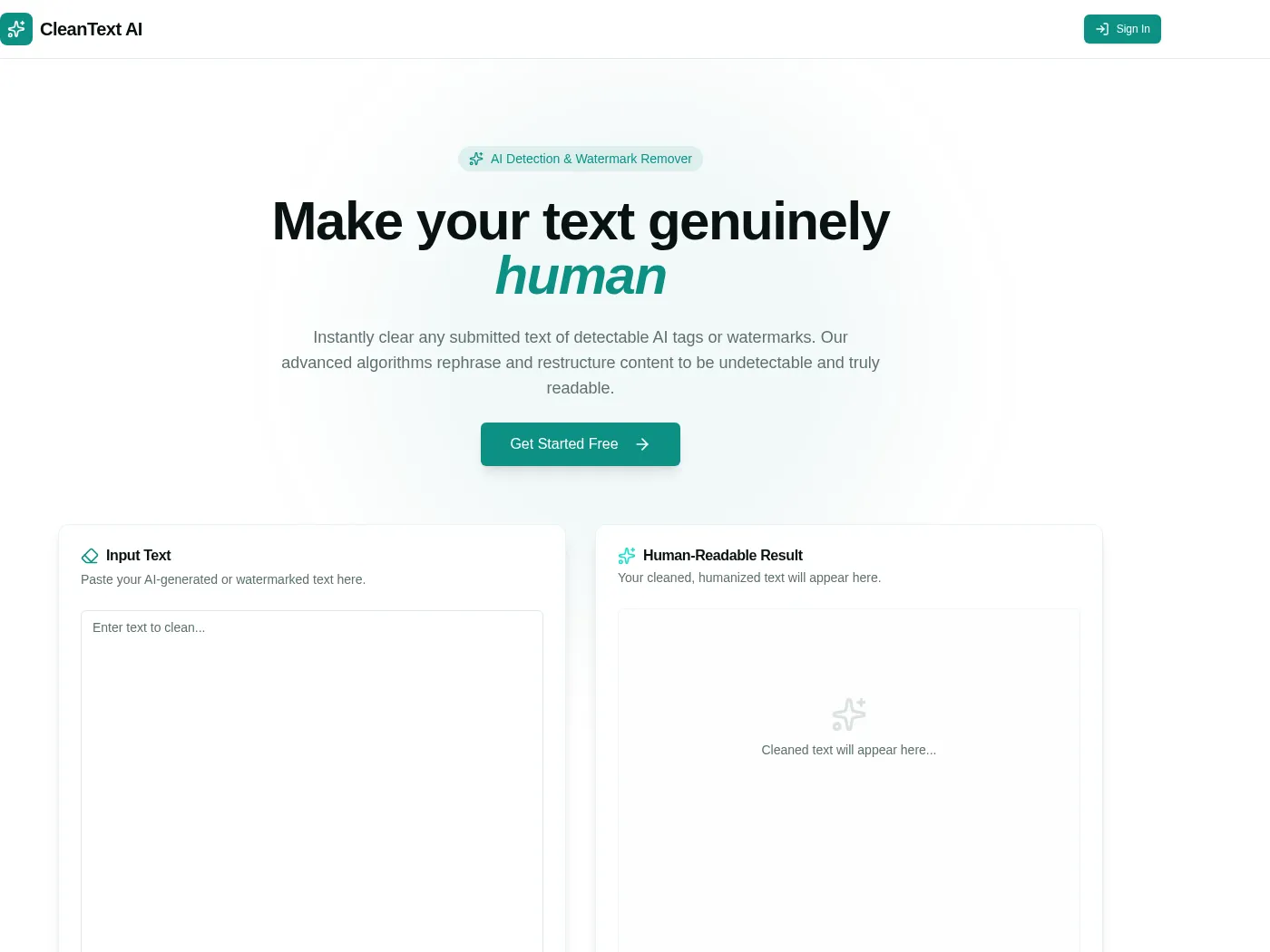 CleanText AI Remover