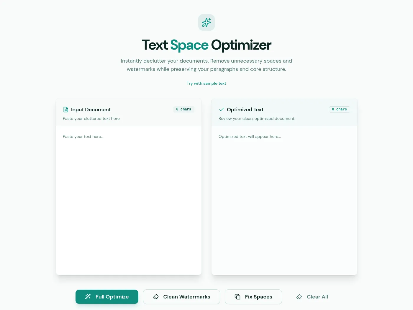 Text Space Optimizer