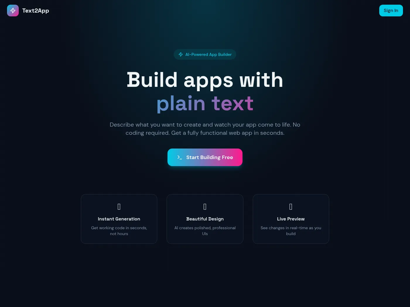 Text2App Builder