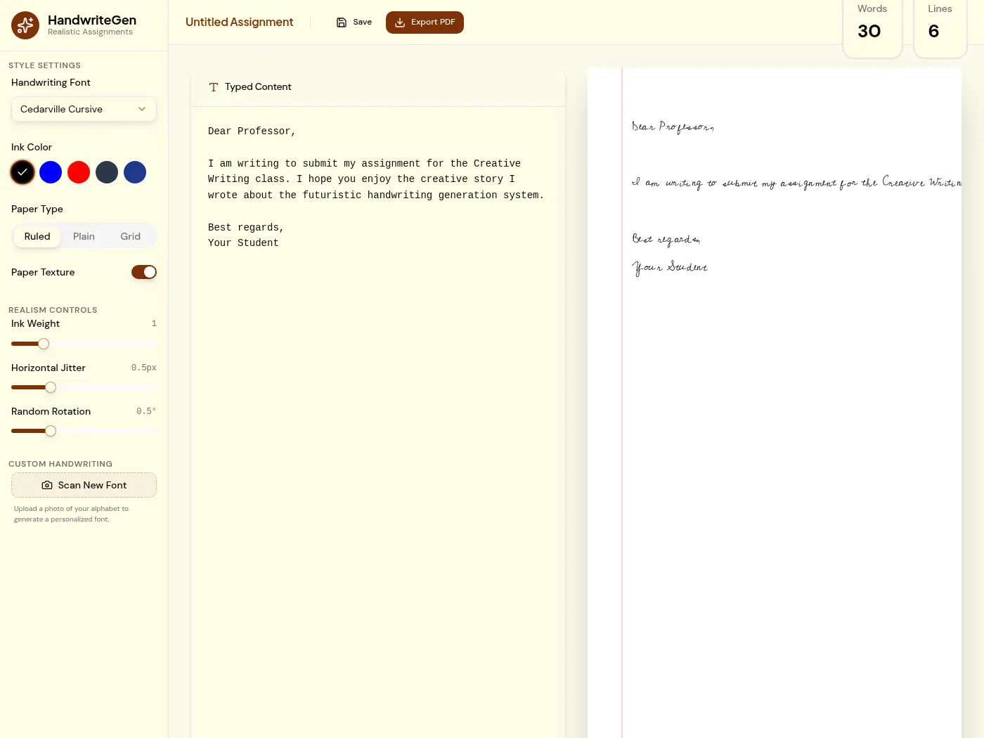 HandwriteGen Web App