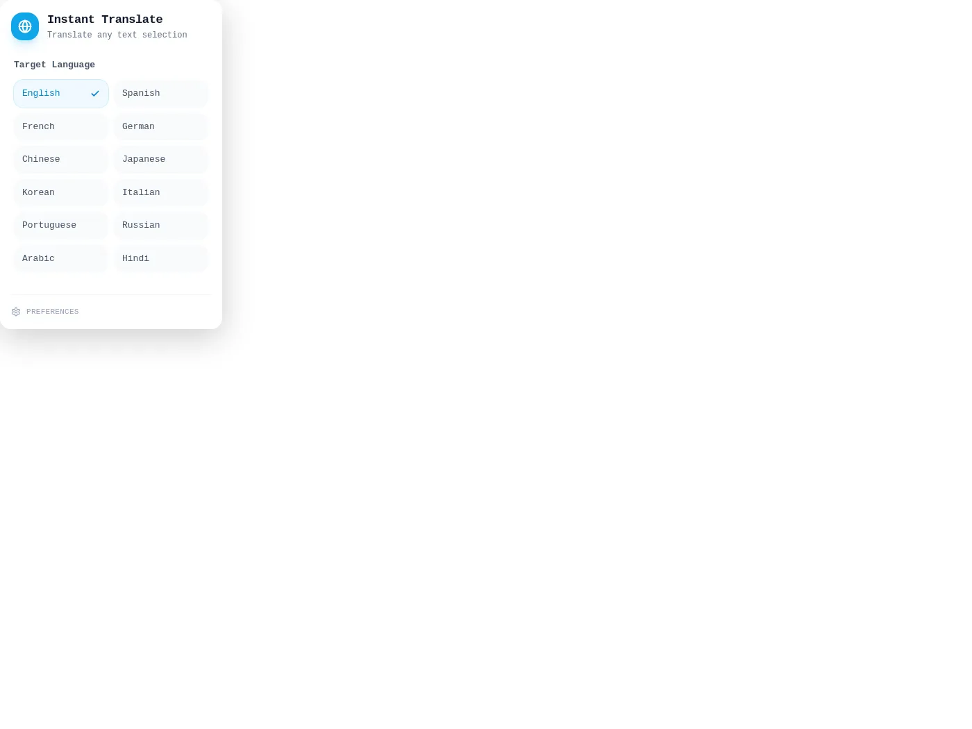 Instant Translate Extension