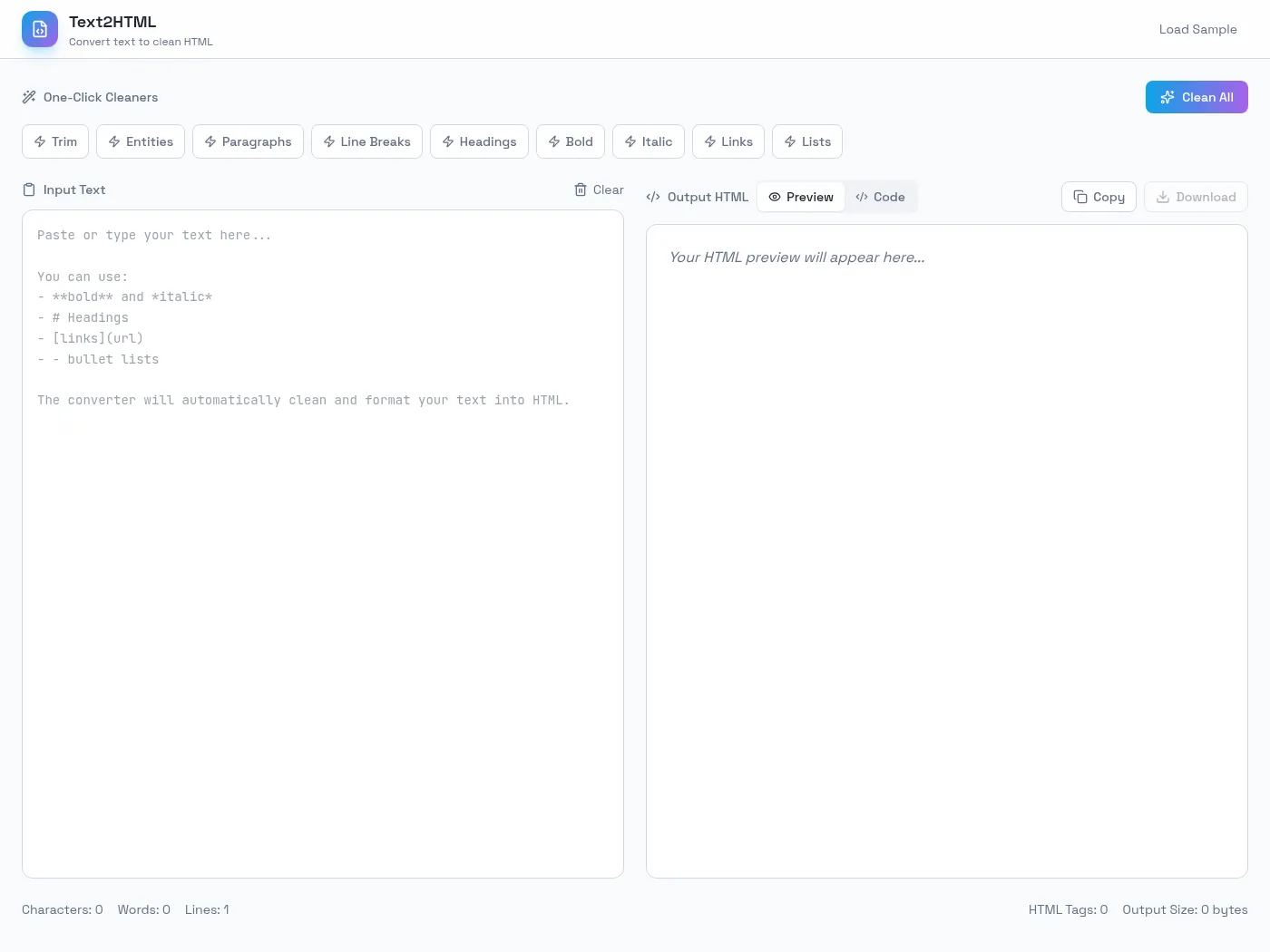 Text2HTML Converter