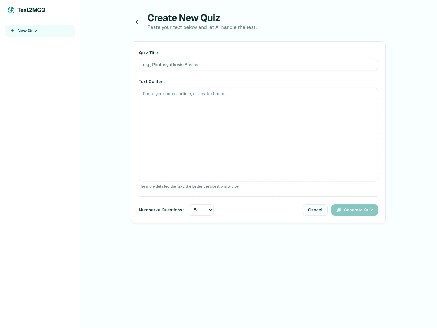 Text2MCQ Generator